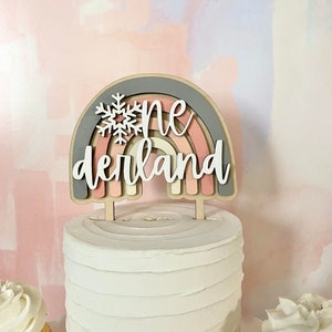 Winter Onederland Cake Topper: Boho Rainbow, 3D Wood - Etsy