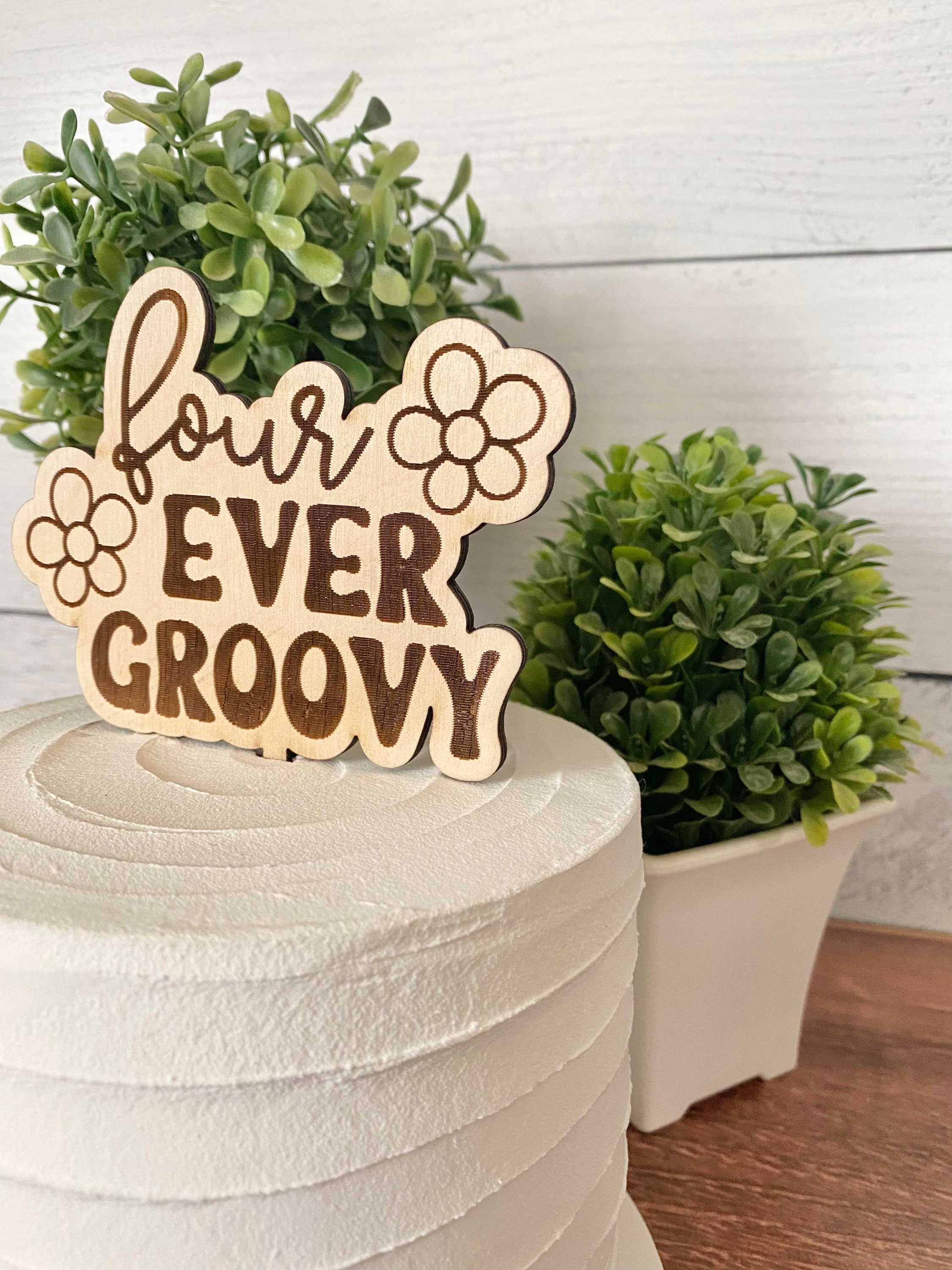 4th Birthday Cake Topper Personalized Boho Cake Topper - Etsy