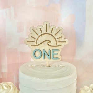 Wave Cake Topper, Beach Themed Cake Topper, Surf Themed Birthday First ...