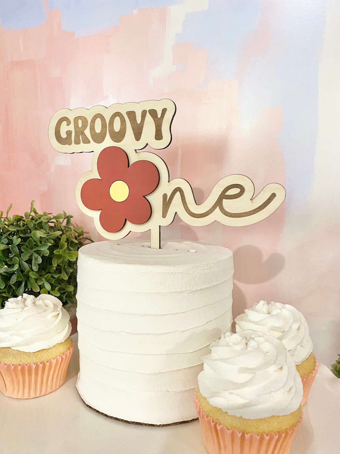 Groovy One Cake Topper Boho Cake Topper First Birthday Cake - Etsy