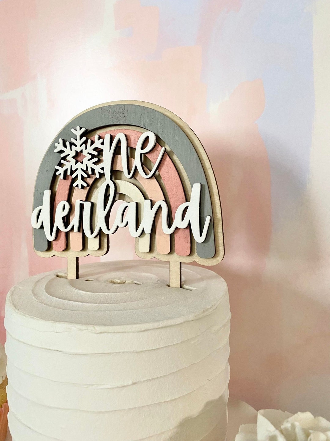 Winter Onederland Cake Topper: Boho Rainbow, 3D Wood - Etsy