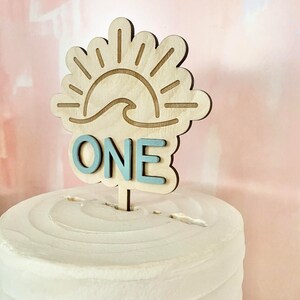 Wave Cake Topper, Beach Themed Cake Topper, Surf Themed Birthday First ...