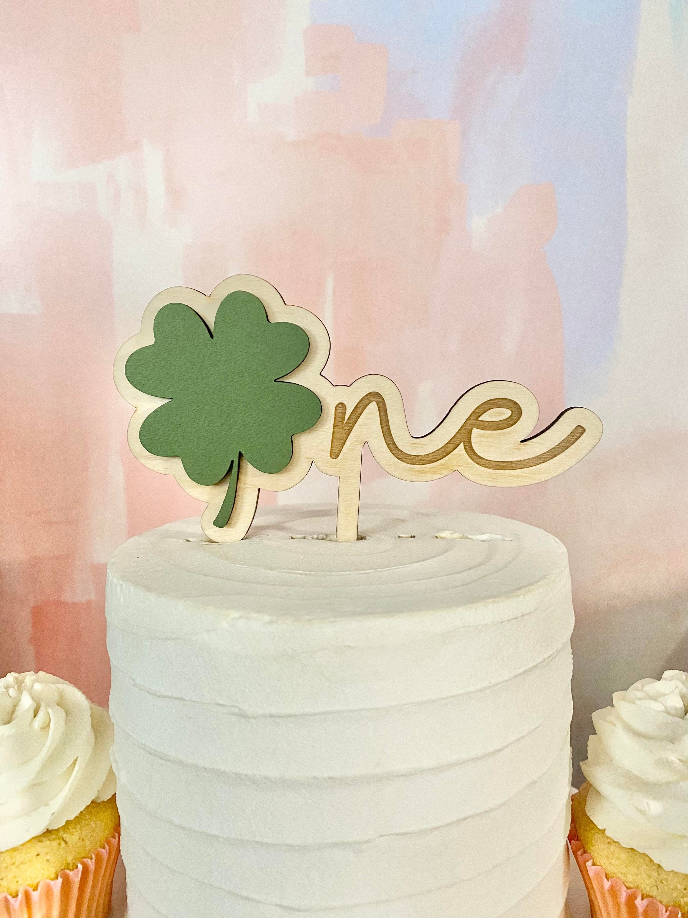 Lucky One Cake Topper: Hand-painted Birch, St. Patrick's Day 1st ...
