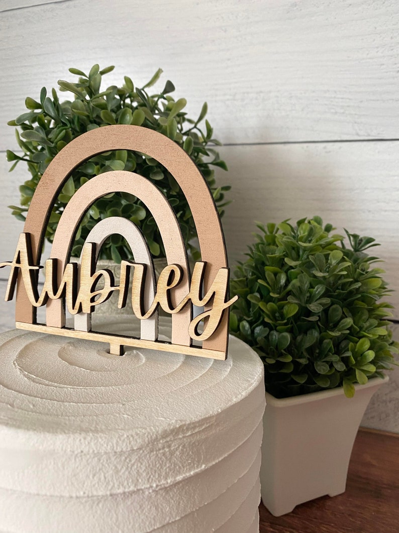 Boho Rainbow Cake Topper Personalized Rainbow Cake Topper - Etsy