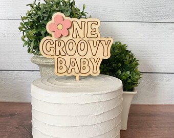 One Groovy Baby Boho Cake Topper First Birthday Cake Topper | Etsy