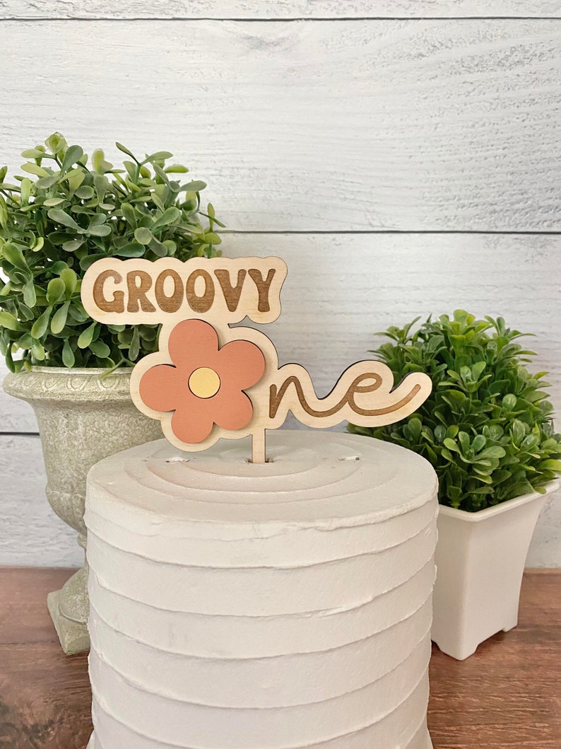 Groovy One Cake Topper Boho Cake Topper First Birthday Cake | Etsy