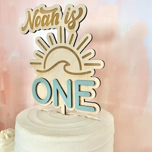 Wave First Birthday Cake Topper: Custom Beach Theme - Etsy