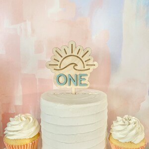 Wave Cake Topper, Beach Themed Cake Topper, Surf Themed Birthday First ...
