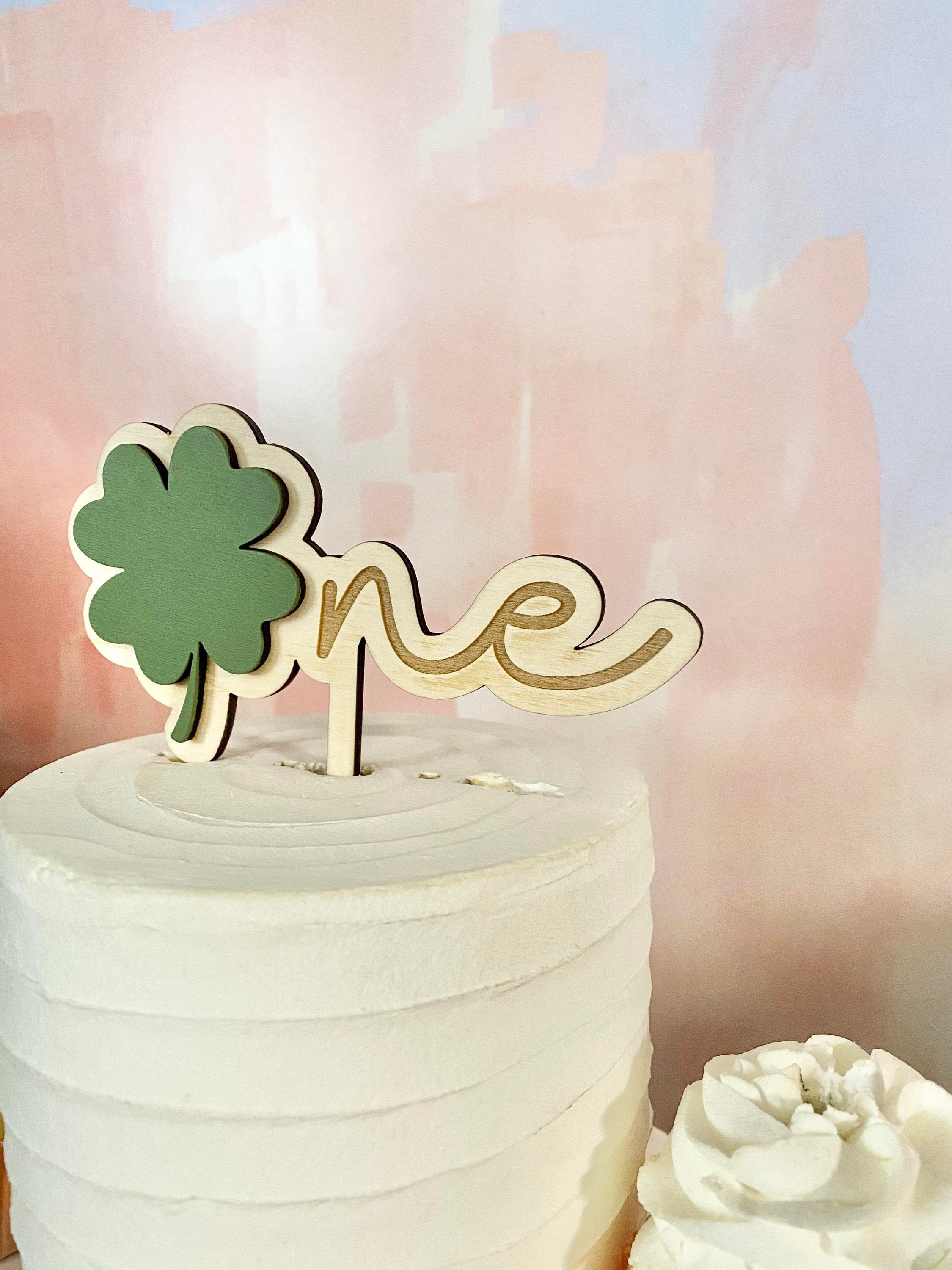 Lucky One Cake Topper: Hand-painted Birch, St. Patrick's Day 1st ...