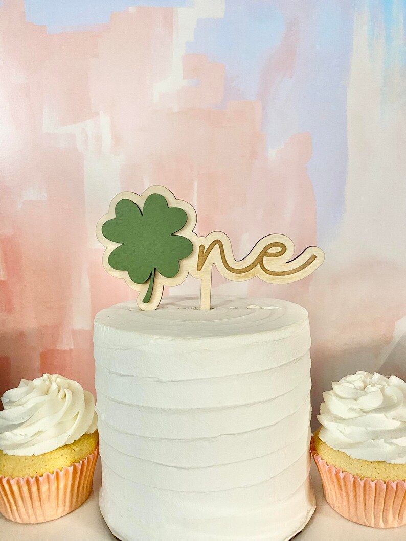 Lucky One Cake Topper: Hand-painted Birch, St. Patrick's Day 1st ...