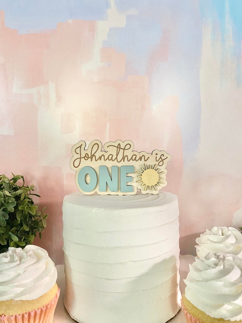 Sun ONE Cake Topper With Custom Name First Birthday - Etsy