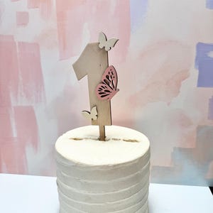 Butterfly First Birthday Cake Topper: Custom Wooden ONE - Etsy