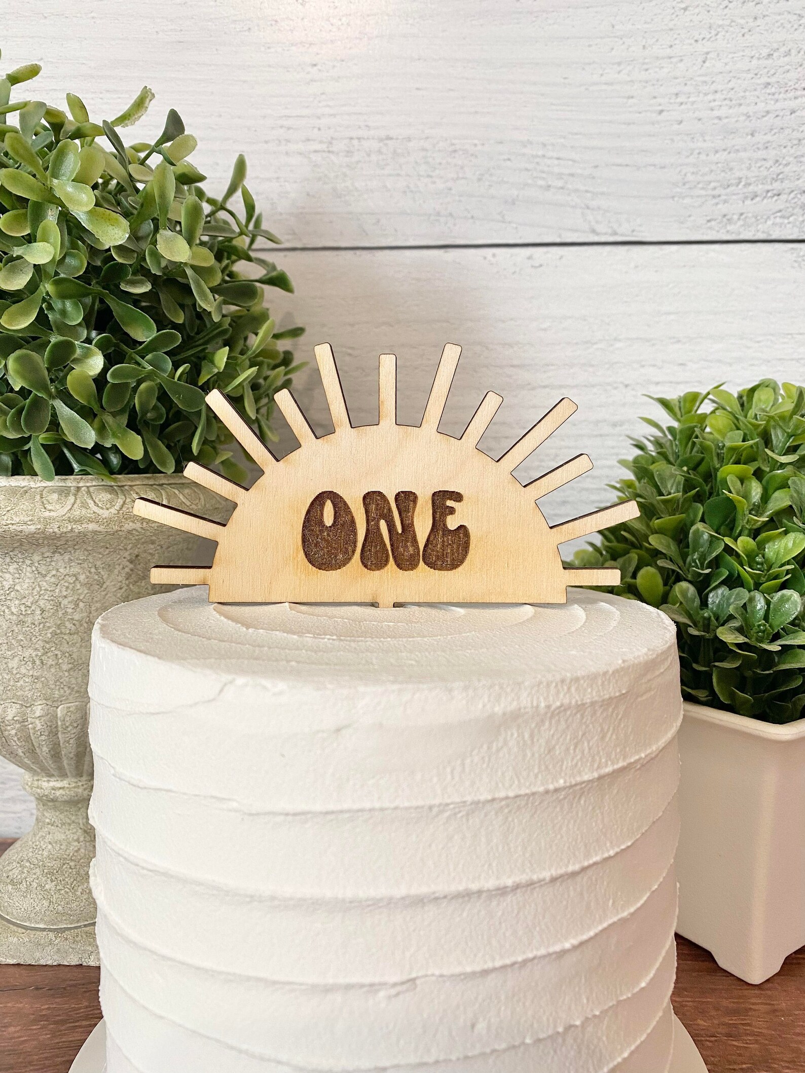 Boho Sun First Birthday Cake Topper: Laser Cut Birch Wood - Etsy