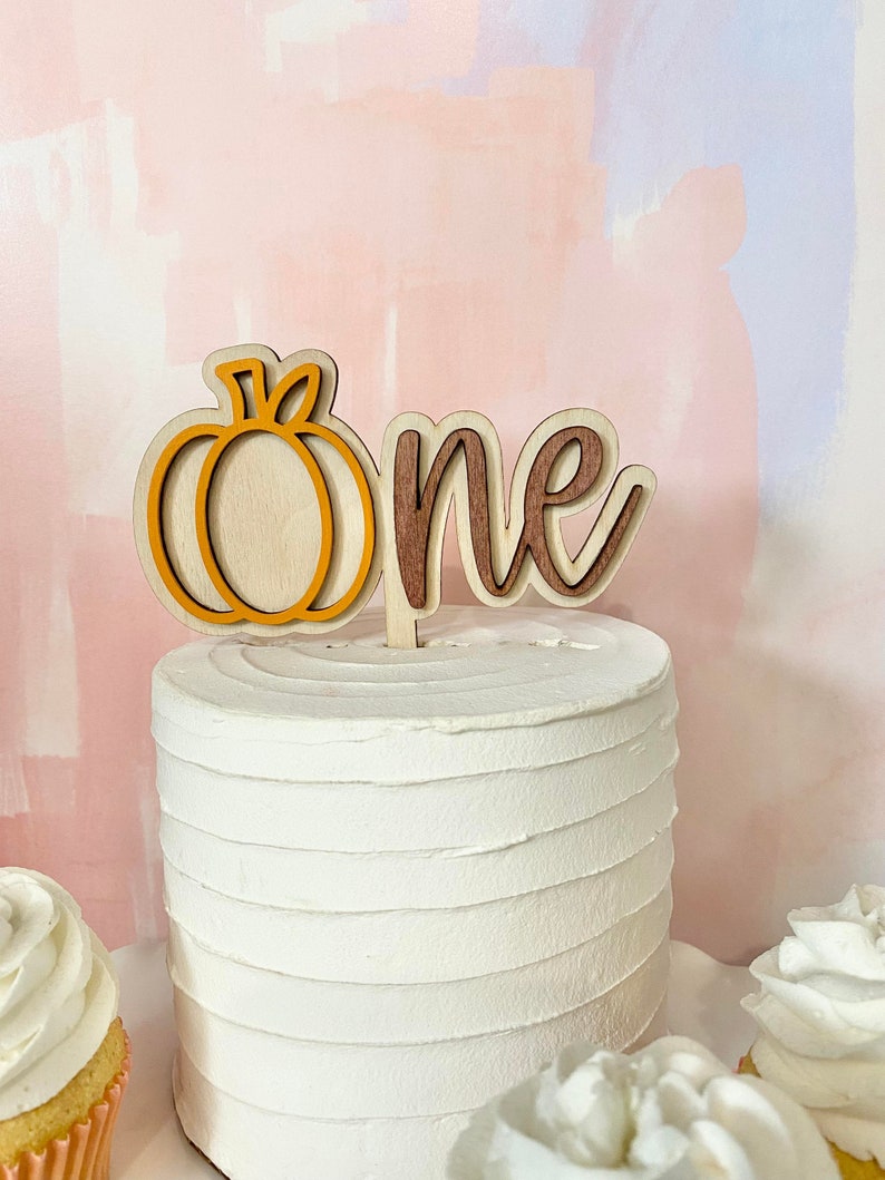 Pumpkin Cake Topper Fall Themed Cake Topper One Cake Topper - Etsy