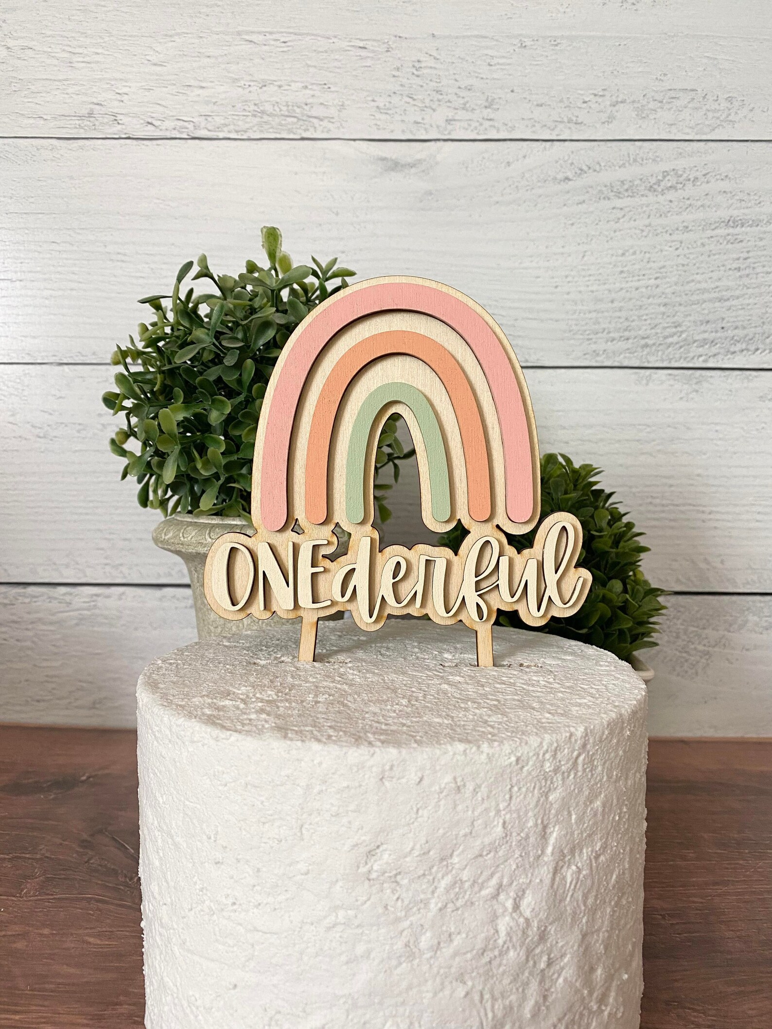 Onederland Cake Topper First Birthday Rainbow Cake Topper - Etsy