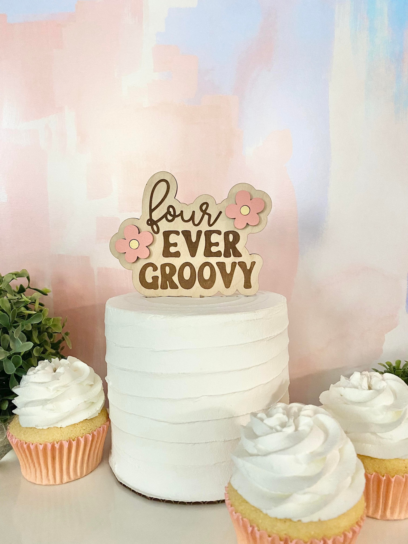 4th Birthday Cake Topper Personalized Boho Cake Topper - Etsy