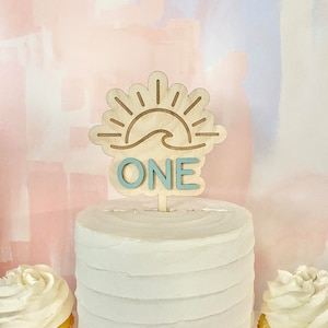 Wave Cake Topper, Beach Themed Cake Topper, Surf Themed Birthday First ...