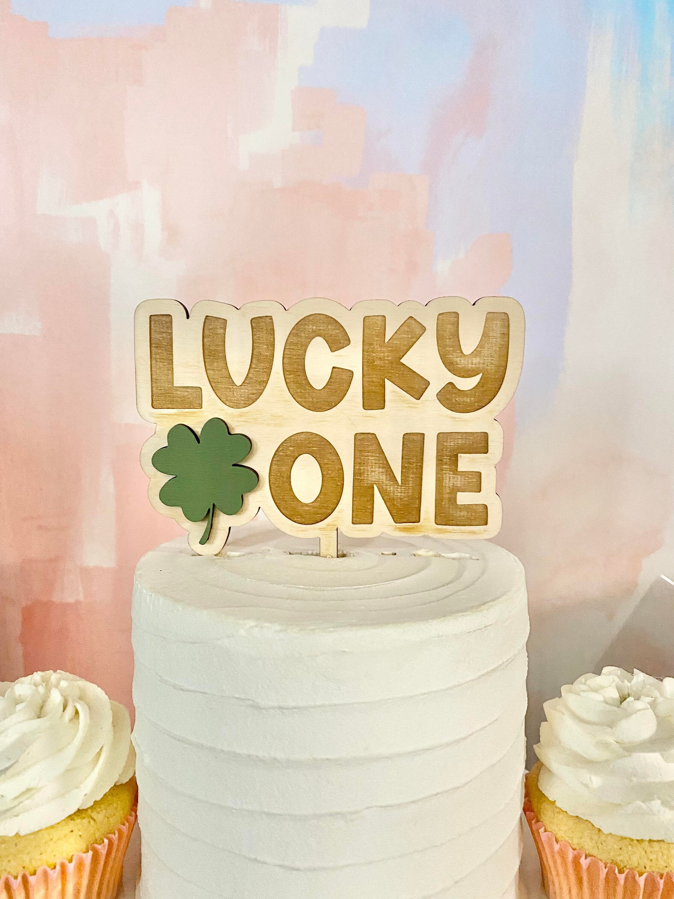 Lucky One Cake Topper First Birthday Decorations Boho Cake - Etsy