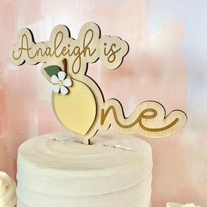 Lemon "sweet One" Cake Topper: Personalized First Birthday Decor - Etsy