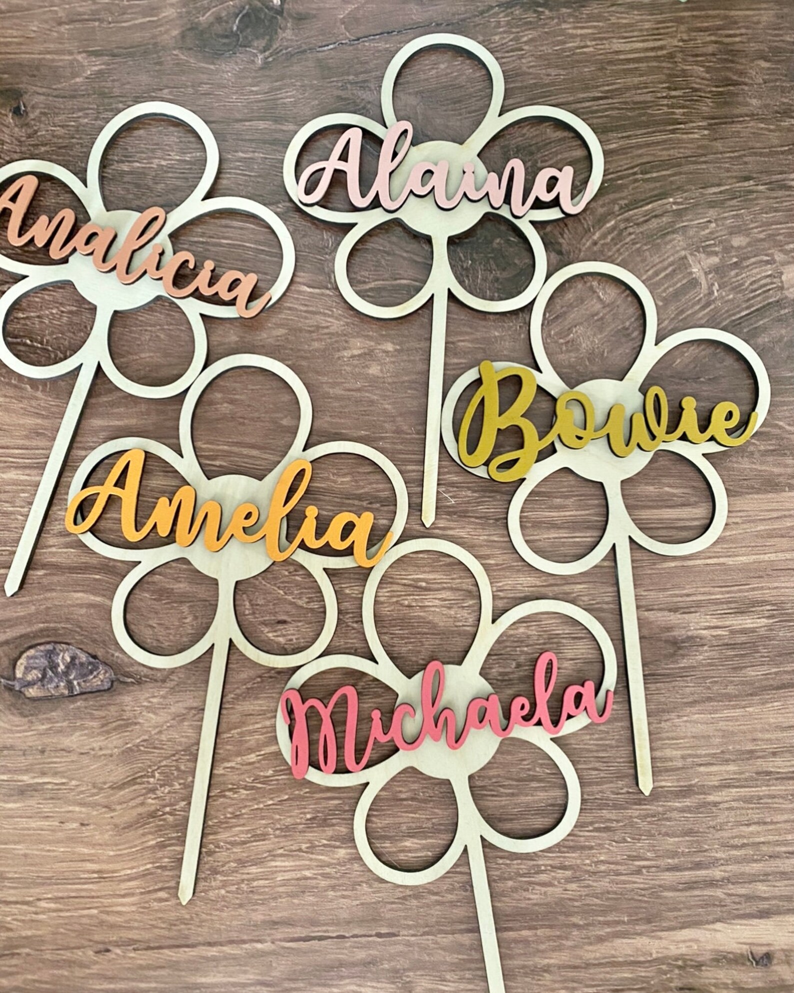 Daisy Cake Topper Personalized Name Cake Topper Boho Cake - Etsy