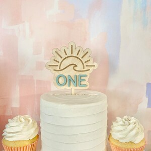 Wave Cake Topper, Beach Themed Cake Topper, Surf Themed Birthday First ...