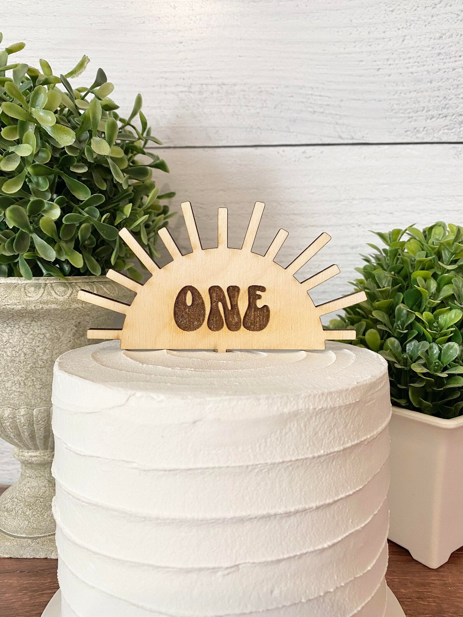 Boho Sun First Birthday Cake Topper: Laser Cut Birch Wood - Etsy