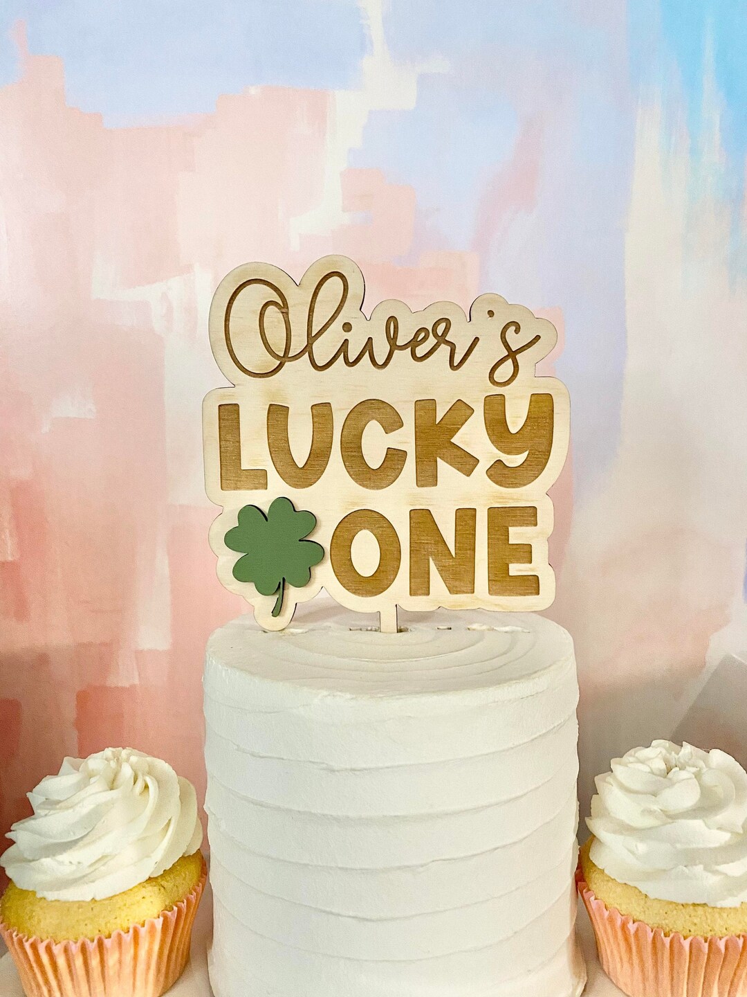 Personalized Lucky One Cake Topper: First Birthday, St. Patrick's Day ...