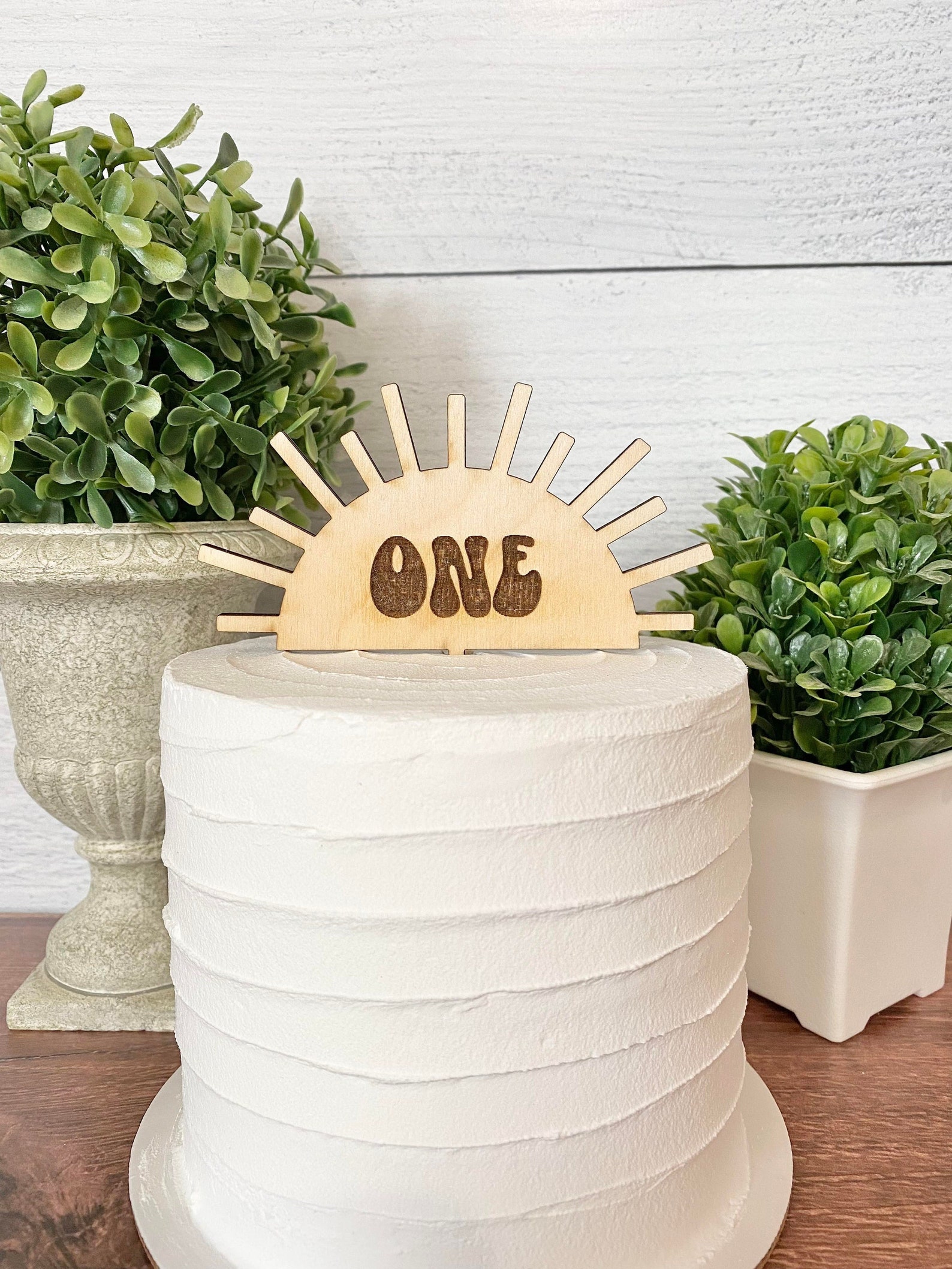 Boho Sun First Birthday Cake Topper: Laser Cut Birch Wood - Etsy