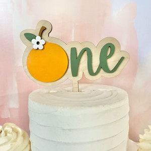One Sweet Orange Birthday Cake Topper, First Birthday Decor, 3D Wood ...