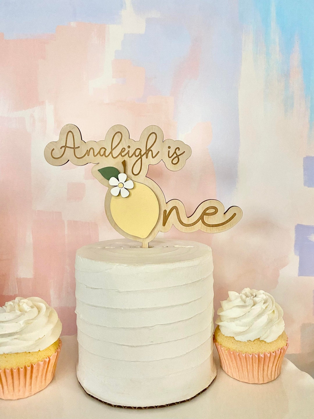 Lemon "sweet One" Cake Topper: Personalized First Birthday Decor - Etsy