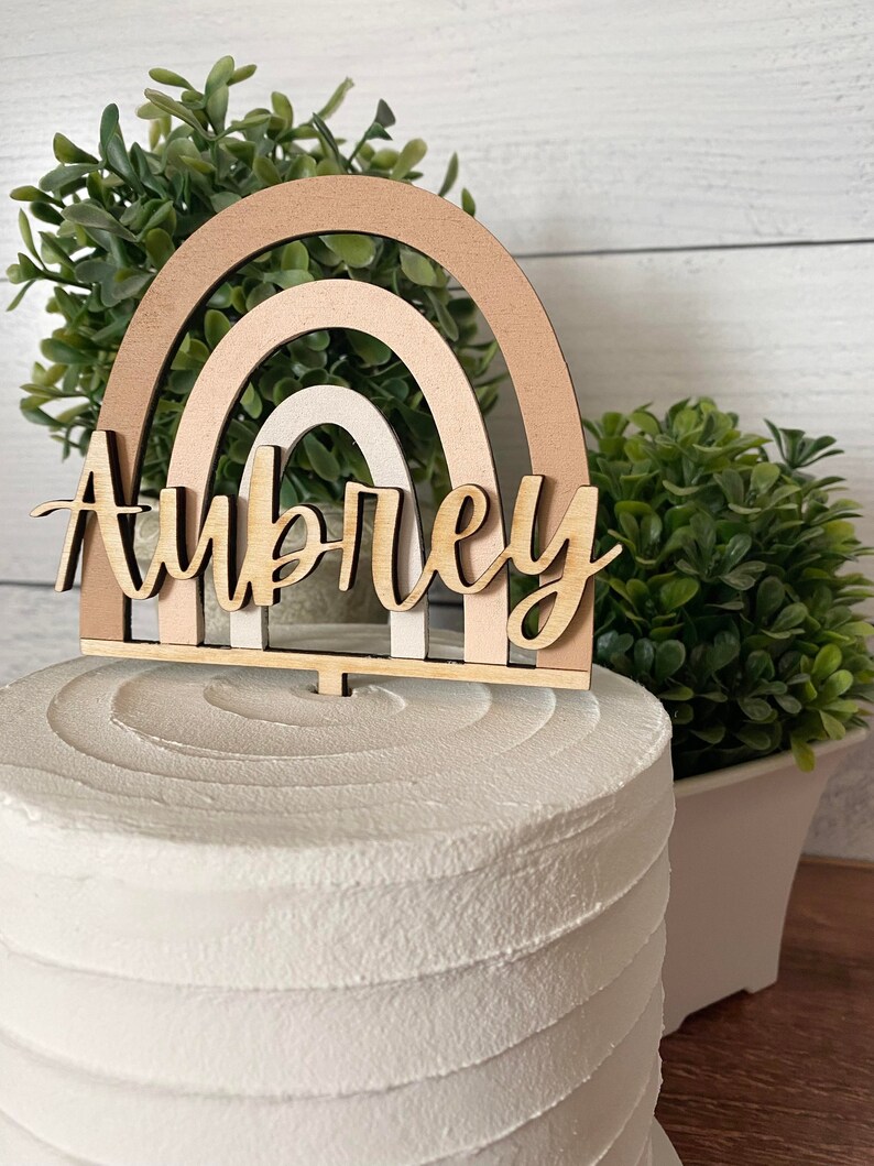 Boho Rainbow Cake Topper Personalized Rainbow Cake Topper - Etsy