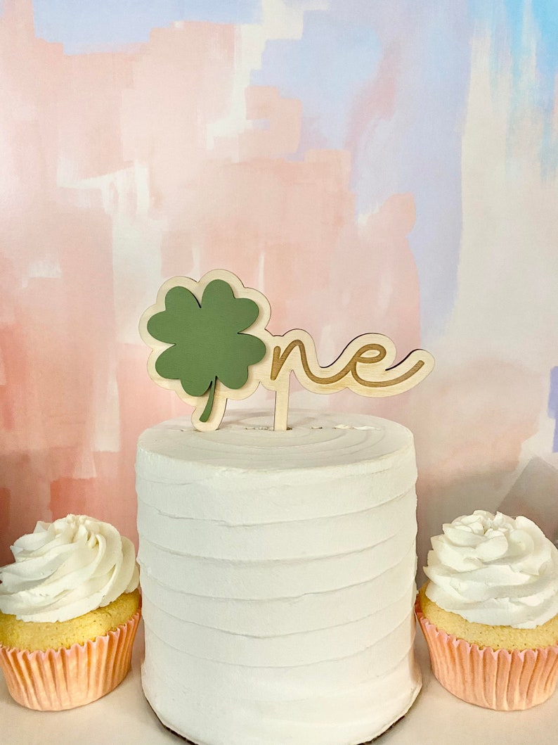 Lucky One Cake Topper: Hand-painted Birch, St. Patrick's Day 1st ...