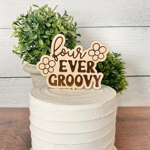 4th Birthday Cake Topper, Personalized Boho Cake Topper, Groovy Cake ...