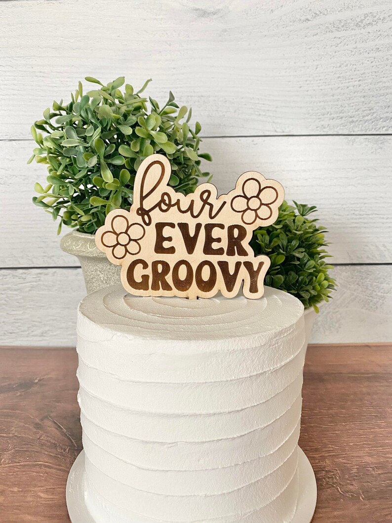 4th Birthday Cake Topper Personalized Boho Cake Topper - Etsy