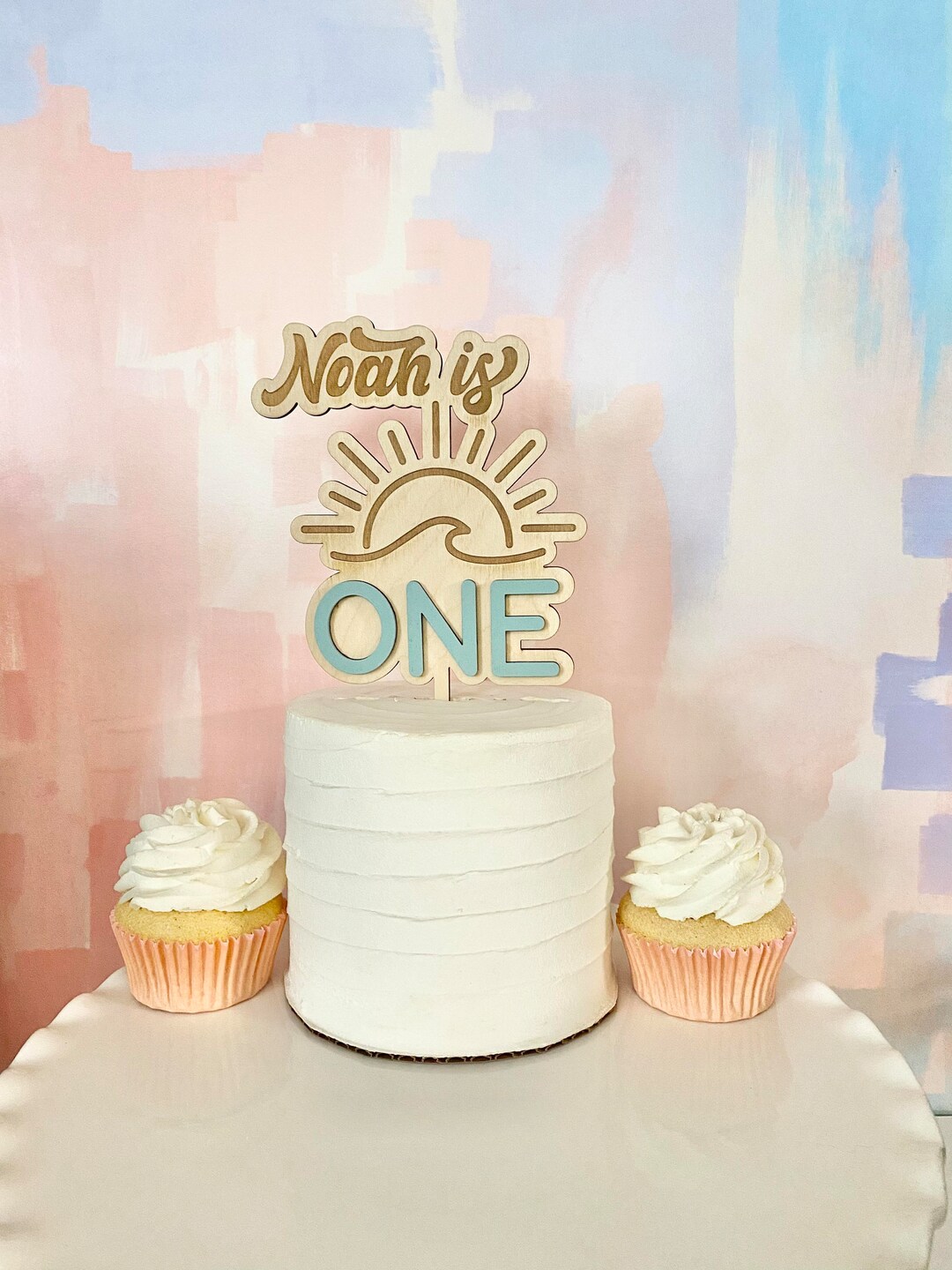 Wave First Birthday Cake Topper: Custom Beach Theme - Etsy