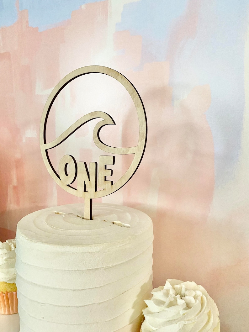 Wave Cake Topper, Beach Themed Cake Topper, Surf Themed Birthday First ...