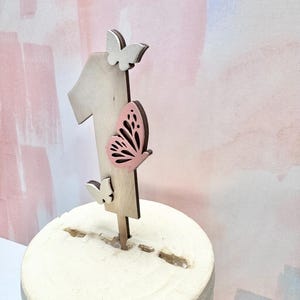 Butterfly First Birthday Cake Topper: Custom Wooden ONE - Etsy
