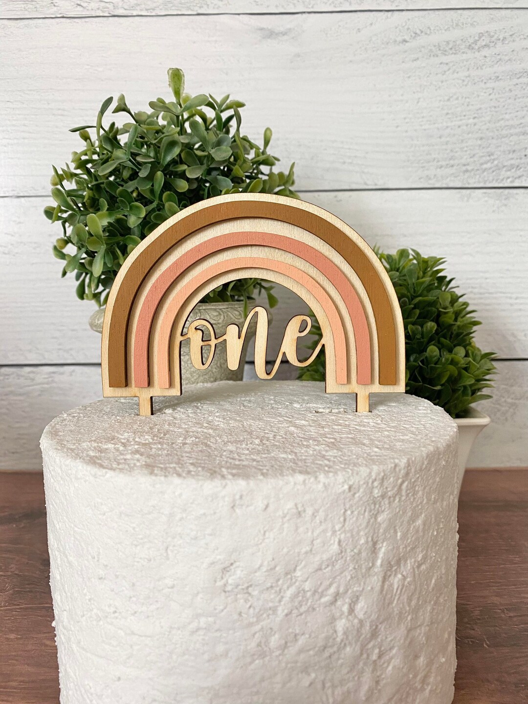 Boho ONE Rainbow Cake Topper, 1st Birthday Rainbow Cake Topper, Baby ...