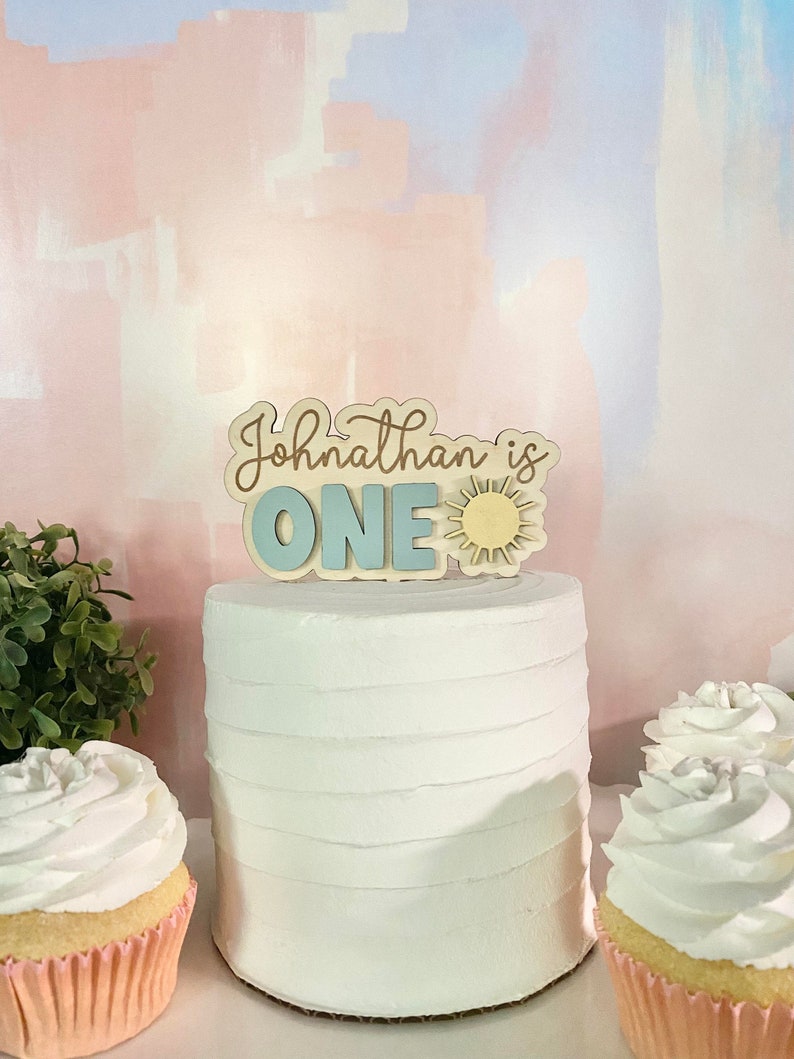 Sun ONE Cake Topper With Custom Name First Birthday - Etsy