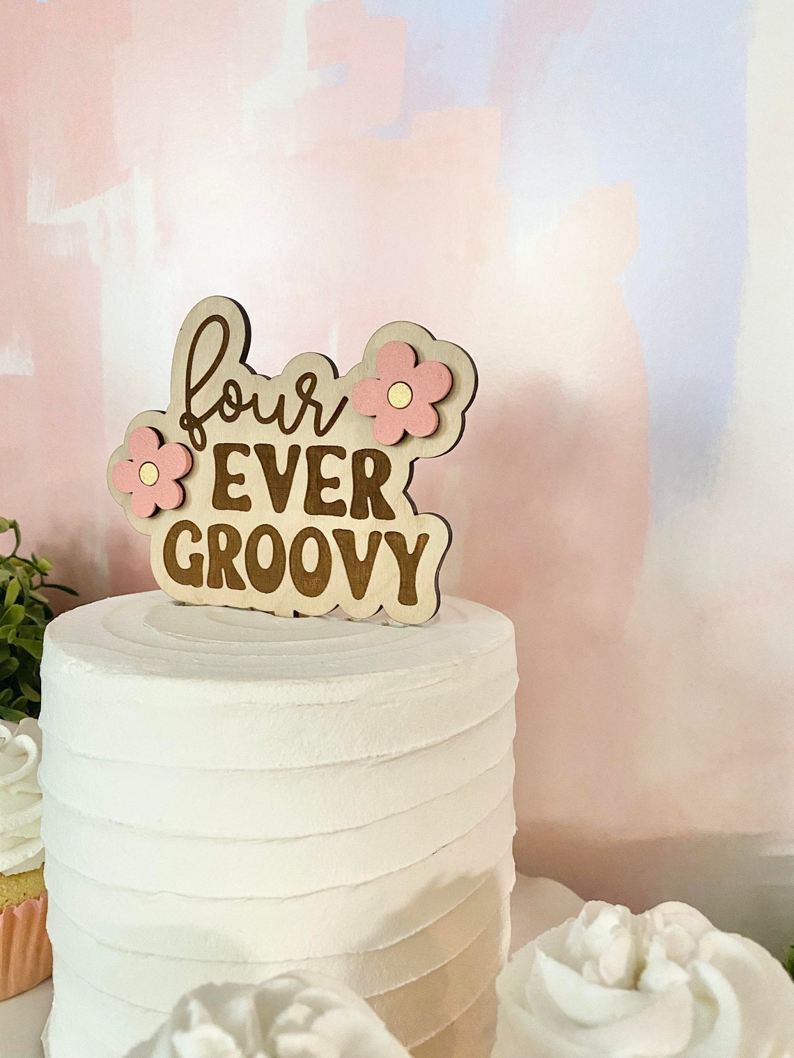4th Birthday Cake Topper Personalized Boho Cake Topper - Etsy