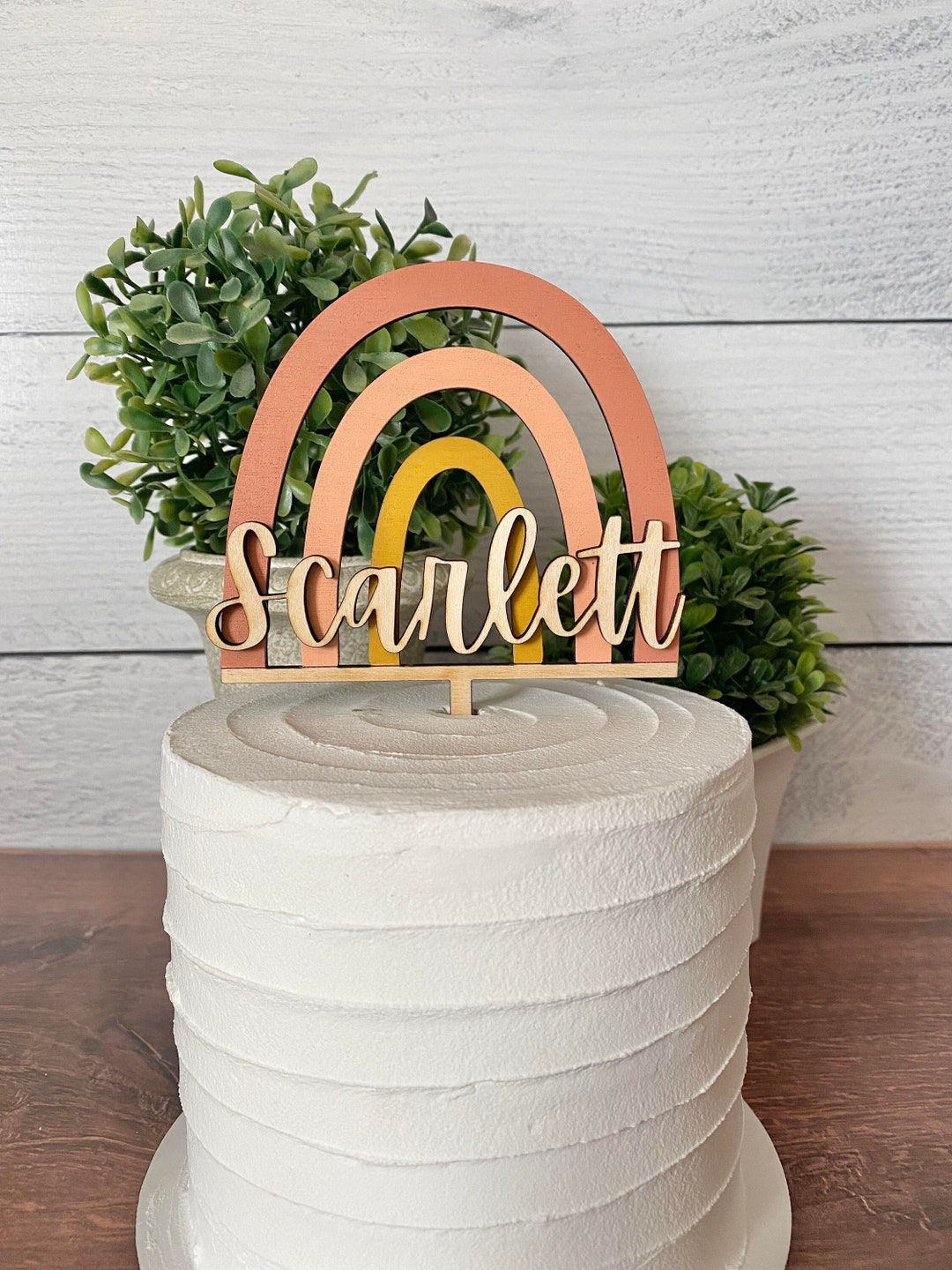Boho Rainbow Cake Topper Personalized Rainbow Cake Topper - Etsy