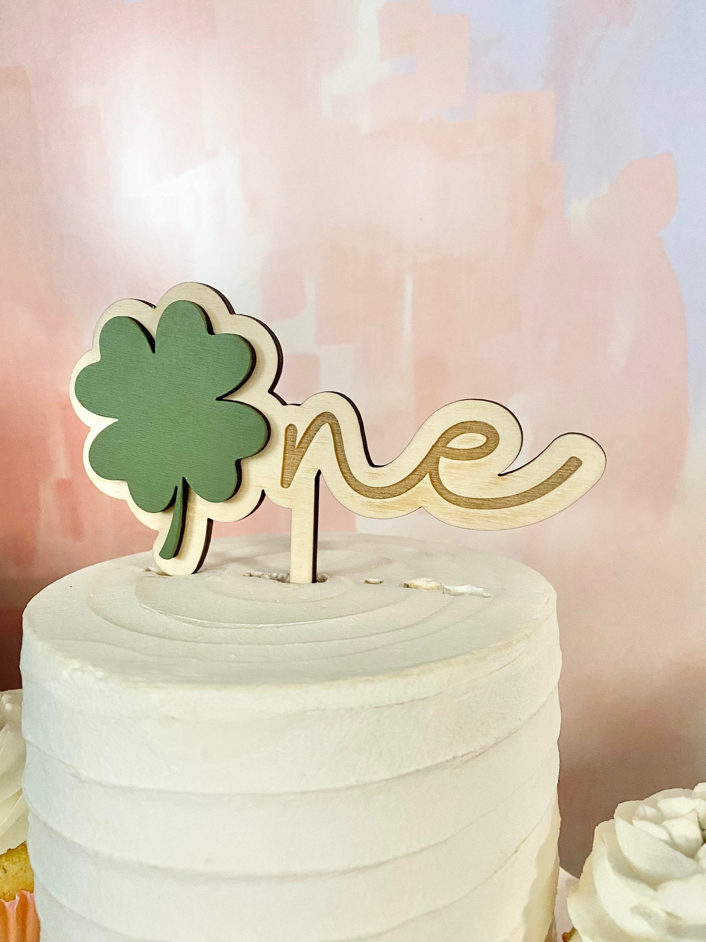 Lucky One Cake Topper: Hand-painted Birch, St. Patrick's Day 1st ...