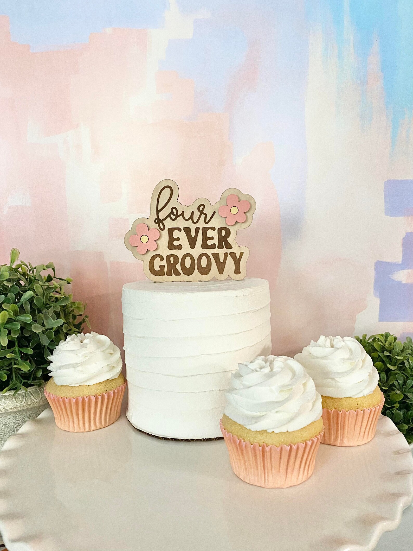 4th Birthday Cake Topper Personalized Boho Cake Topper - Etsy