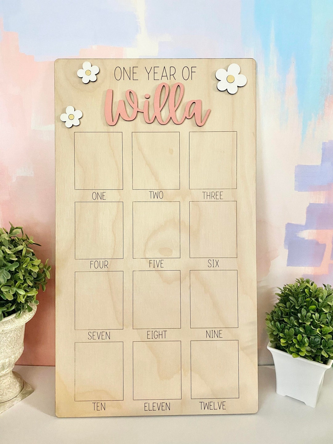 One Year Of, First Birthday Display, Birthday Photo Board, Party ...