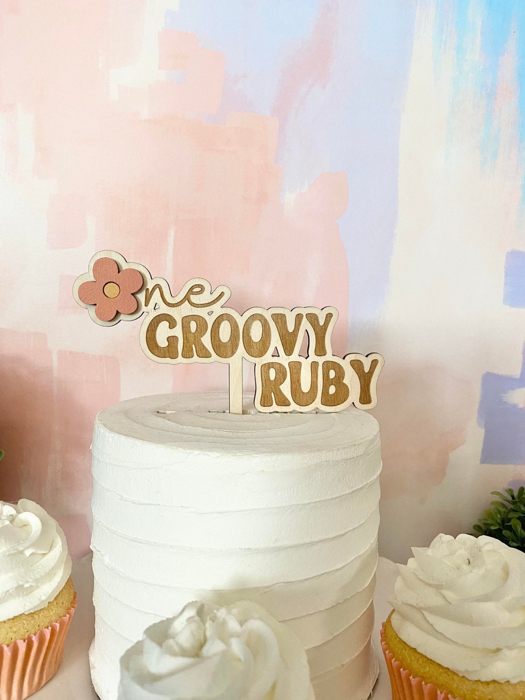 One Groovy Baby, Boho Cake Topper, With Name, First Birthday Cake ...