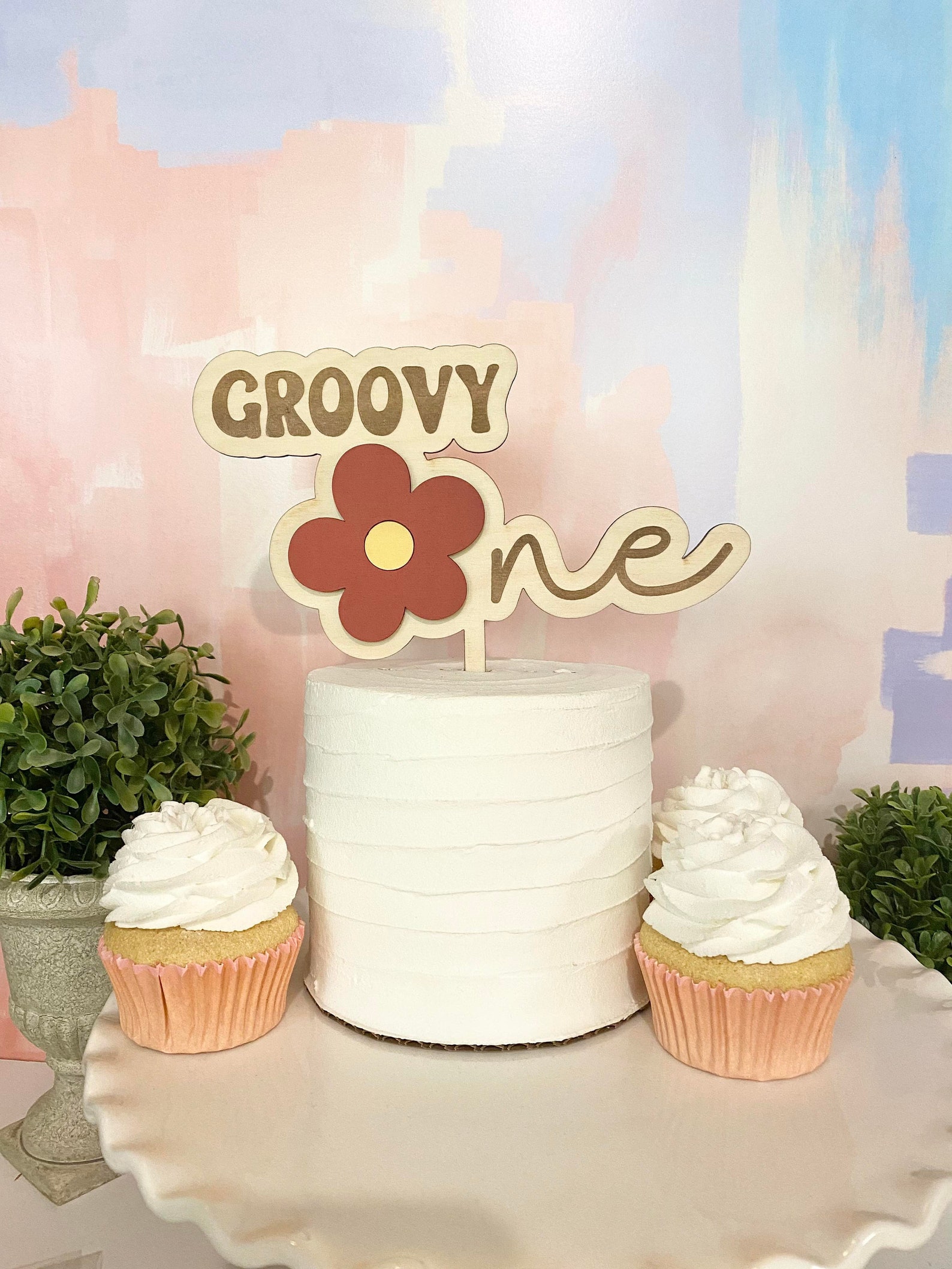 Groovy One Cake Topper Boho Cake Topper First Birthday Cake - Etsy