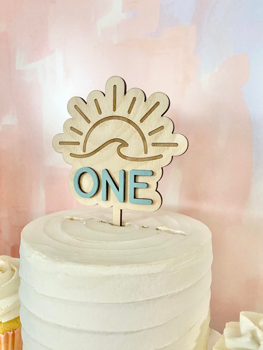 Wave Cake Topper, Beach Themed Cake Topper, Surf Themed Birthday First ...