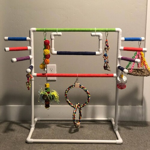 3/4 PVC Parrot Play Gym. Table Top Portable Bird Perch - Etsy