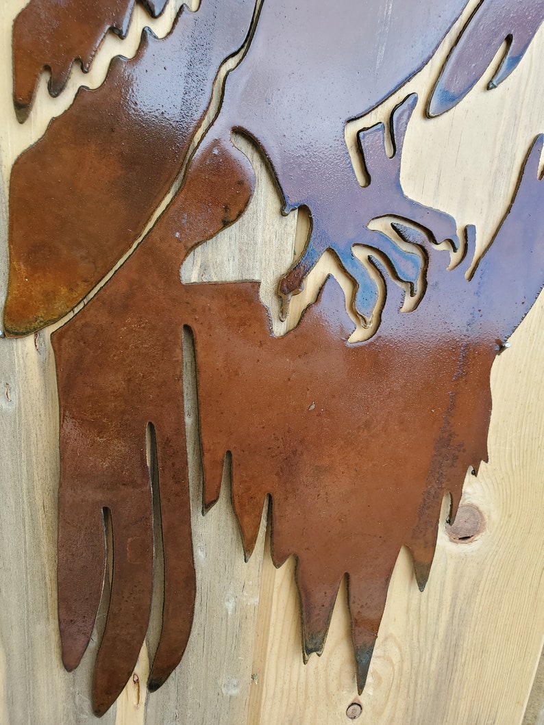 Iron Bald Eagle Metal Wall Art American Iron Forest Desert - Etsy