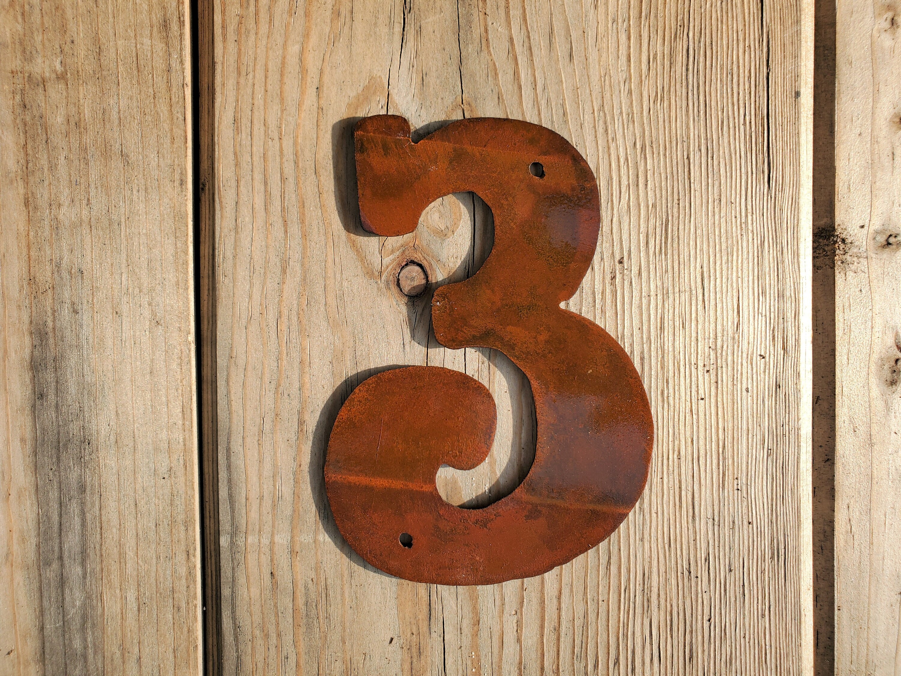 Rusted Metal House Address Numbers Flat Wall Mounted Iron | Etsy